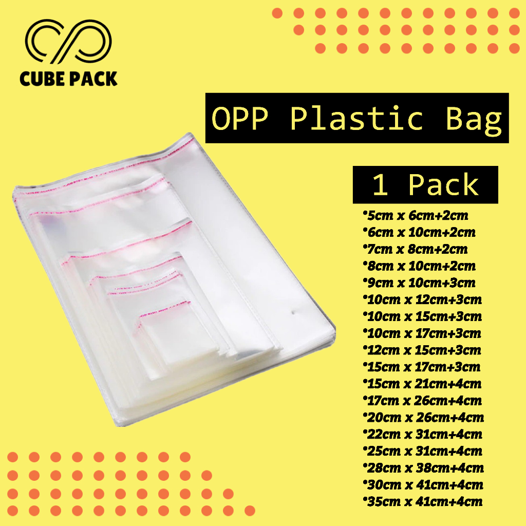 100pcs OPP Self Adhesive Plastic Bag Transparent Packing Plastik Beg ...