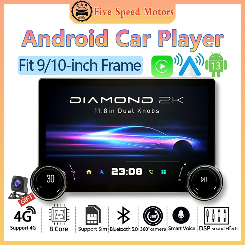 Diamond 2K Car Android Player 10 inch 360degree Double Knob 8 Core ...