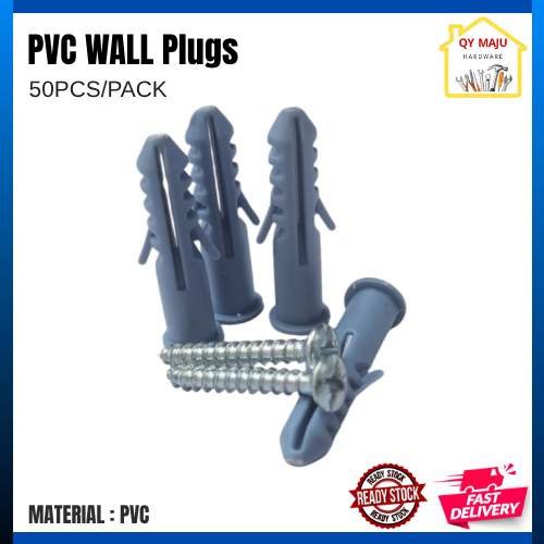 PVC Wall Plug 6mm/Plug Dinding PVC/Plastic Plug With Screw/Palam ...