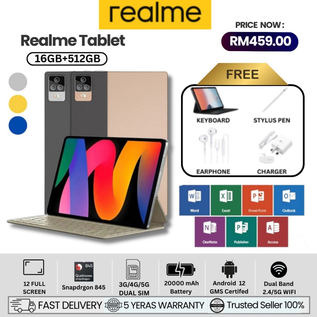 READY STOCK Realme Pad P70 is Here! | 📱 16GB RAM + 512GB Storage | ⚡ Snapdragon 845 | 5G Dual ...