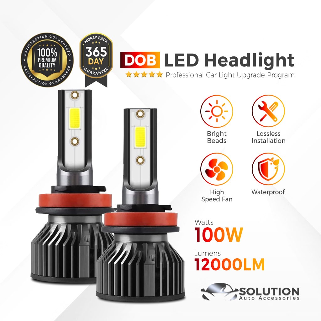 2pcs 100W 12000LM Car LED Headlight H3 H4 H7 H8 H11 H1 HB3 HB4 9006 ...