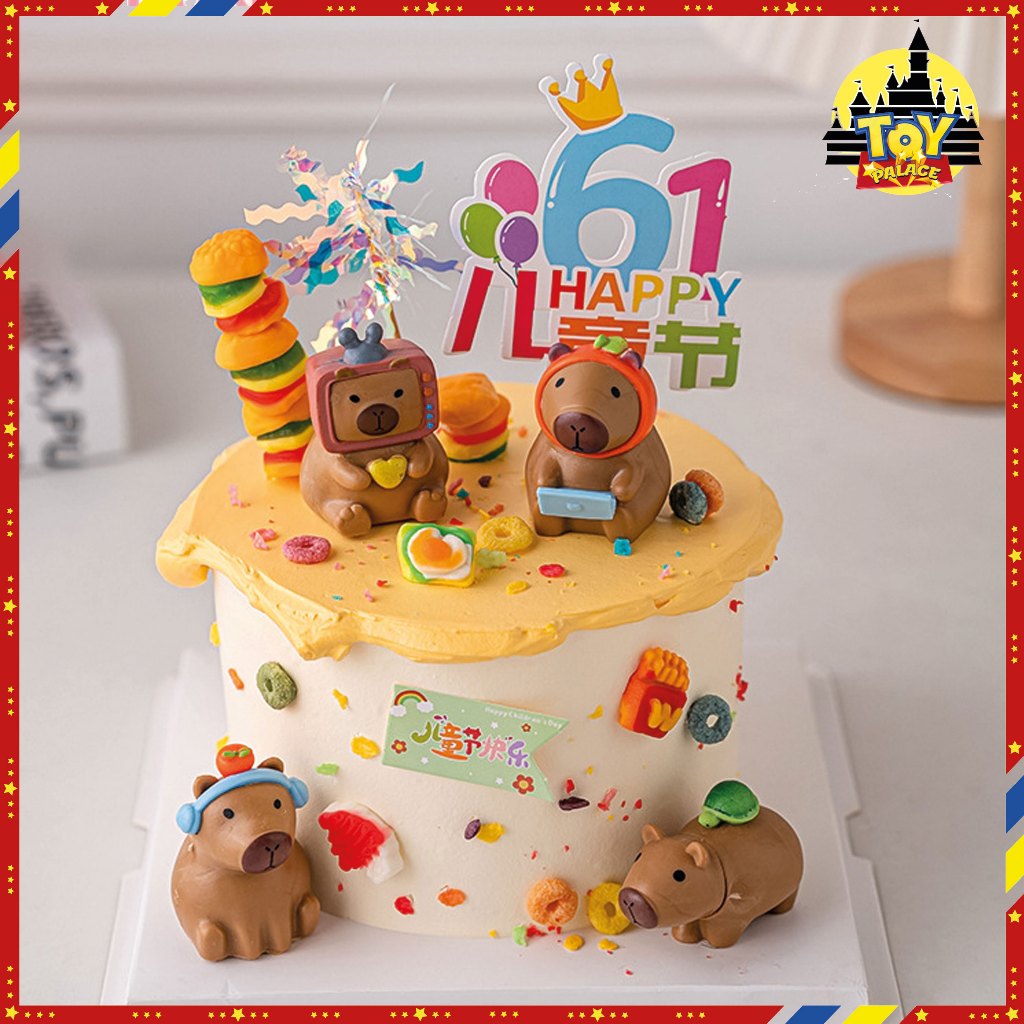 Capybara Cake Topper Birthday Cake Decoration Set | Shopee Malaysia