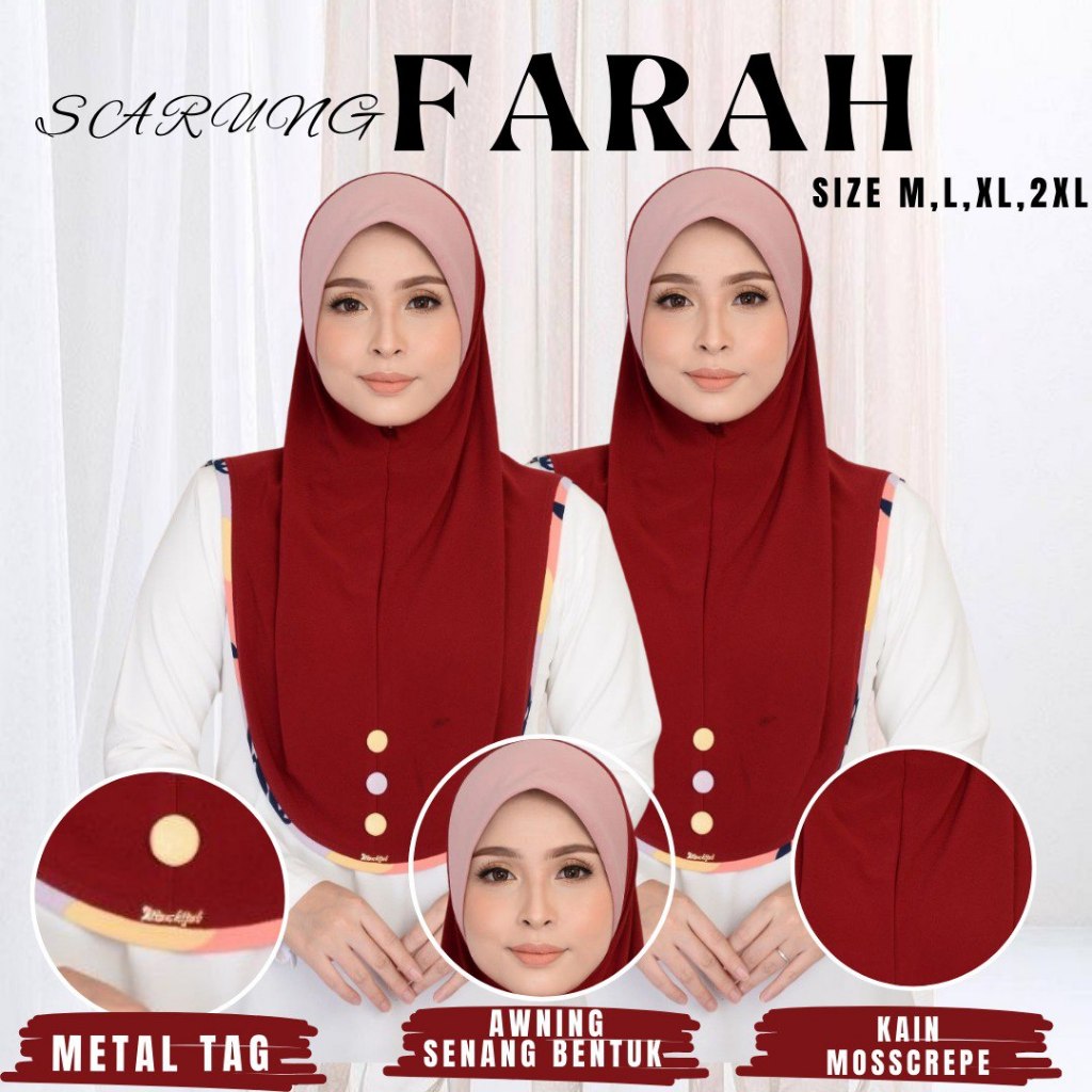 Sarung Farah Metal Tag Kain Moscrepe Awning Senang Bentuk | Shopee Malaysia