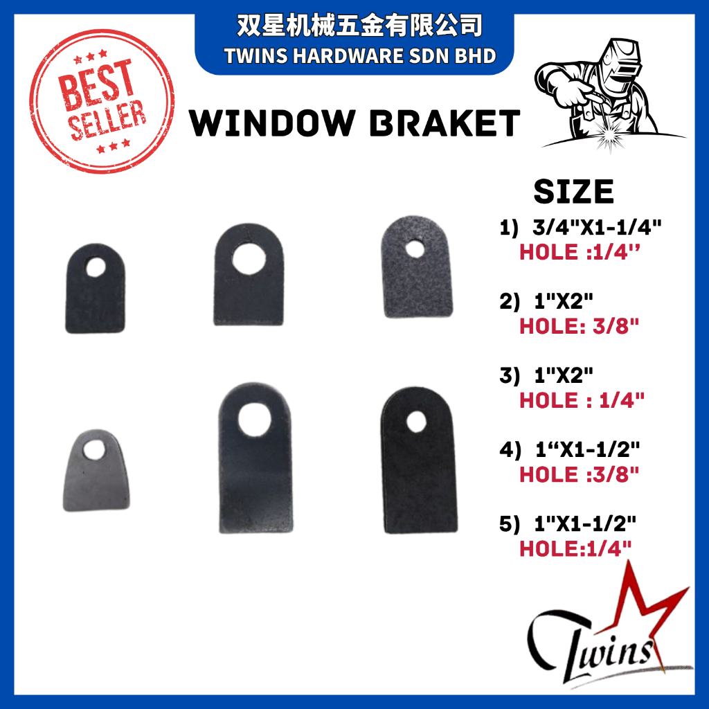Window Braket (10pcs) Tingkap Besi 窗口马仔 MAGGA TINGKAP 3/4"x1-1/4" 1"X2 ...