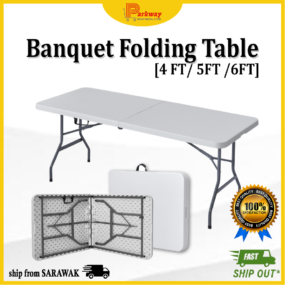 6FT BANQUET FOLDING TABLE HEAVY DUTY MEJA EVENT TABLE KENDURI PANJANG ...