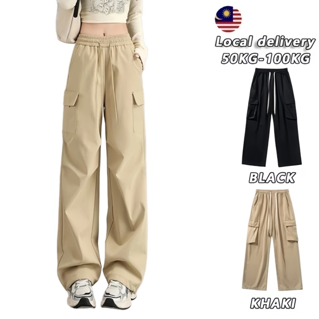 BlackVersatile style Seluar Cargo Perempuan Loose Women Cargo Pants ...