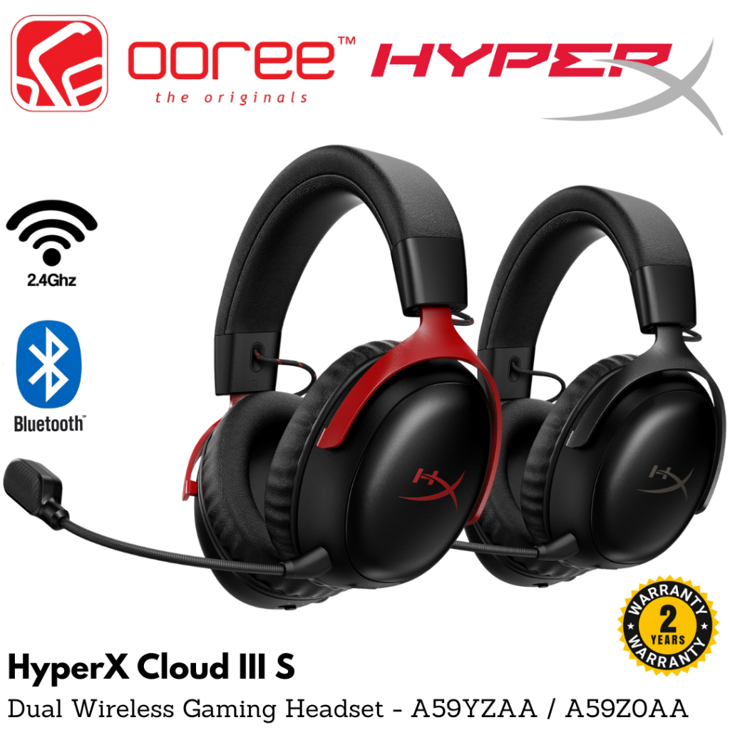 HYPERX CLOUD III S WIRELESS GAMING HEADSET 120 HOUR BATTERY DTS SOUND ...