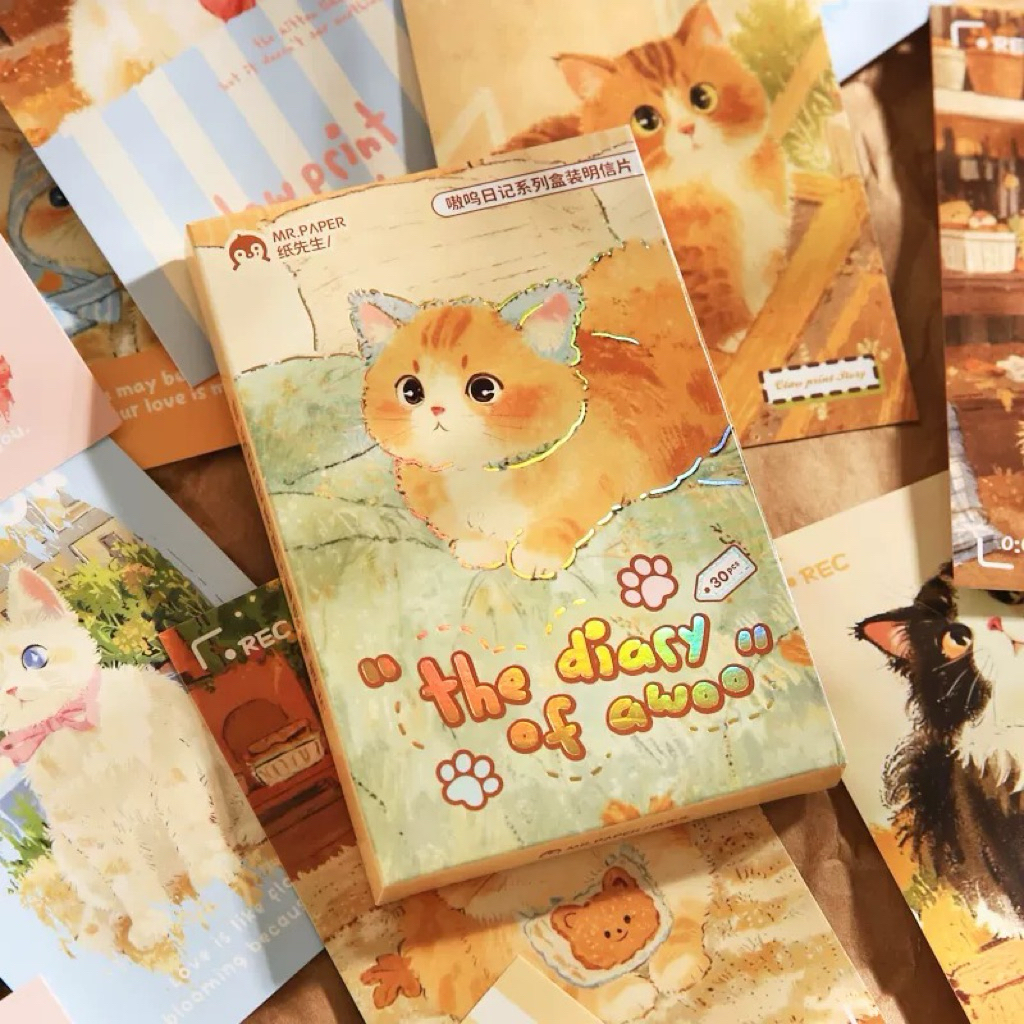 The Diary Of Awoo Cat Postcard Set | Shinjodu | | Shopee Malaysia