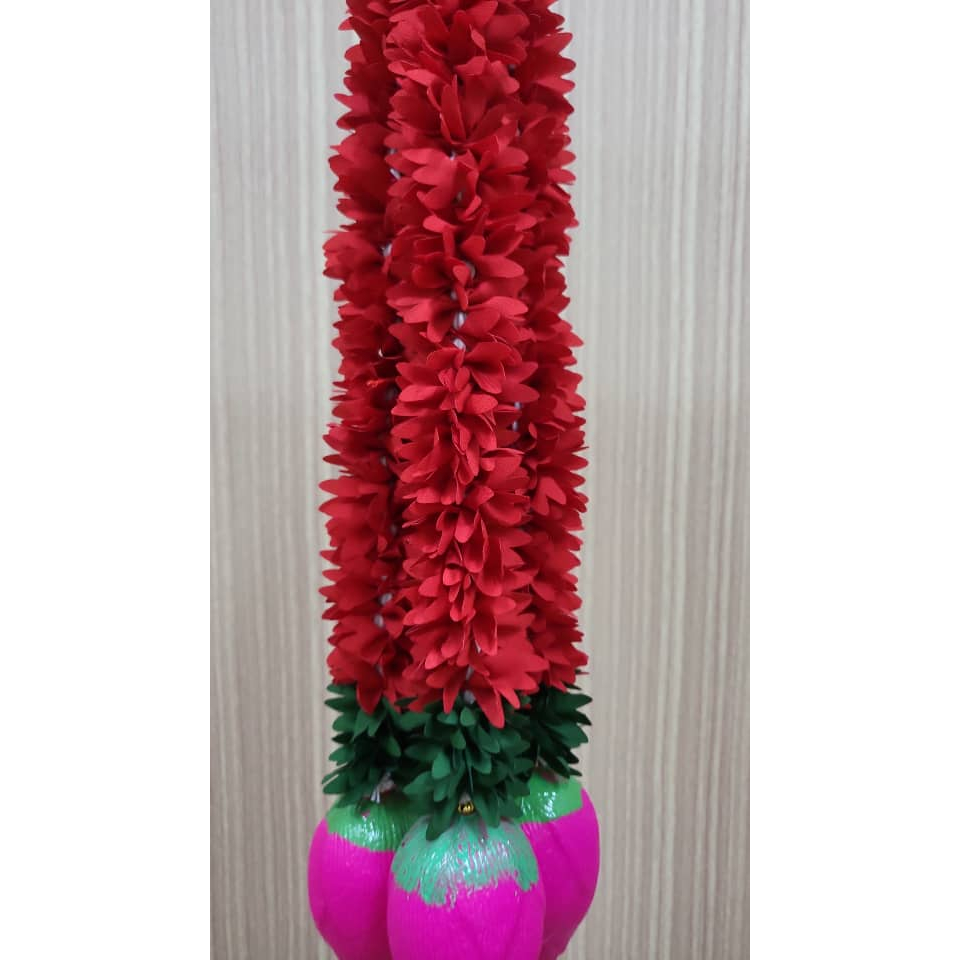 2-PCS/ MATERIAL GARLAND WITH BIG SIZE LOTUS GARLAND/ WEDDING DECO ...