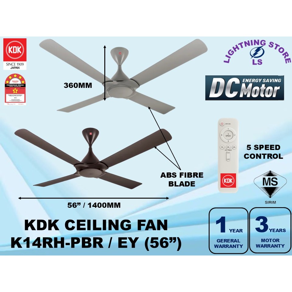 (2025 New)KDK 56" 4 Blades DC Motor Ceiling Fan With Remote Control ...