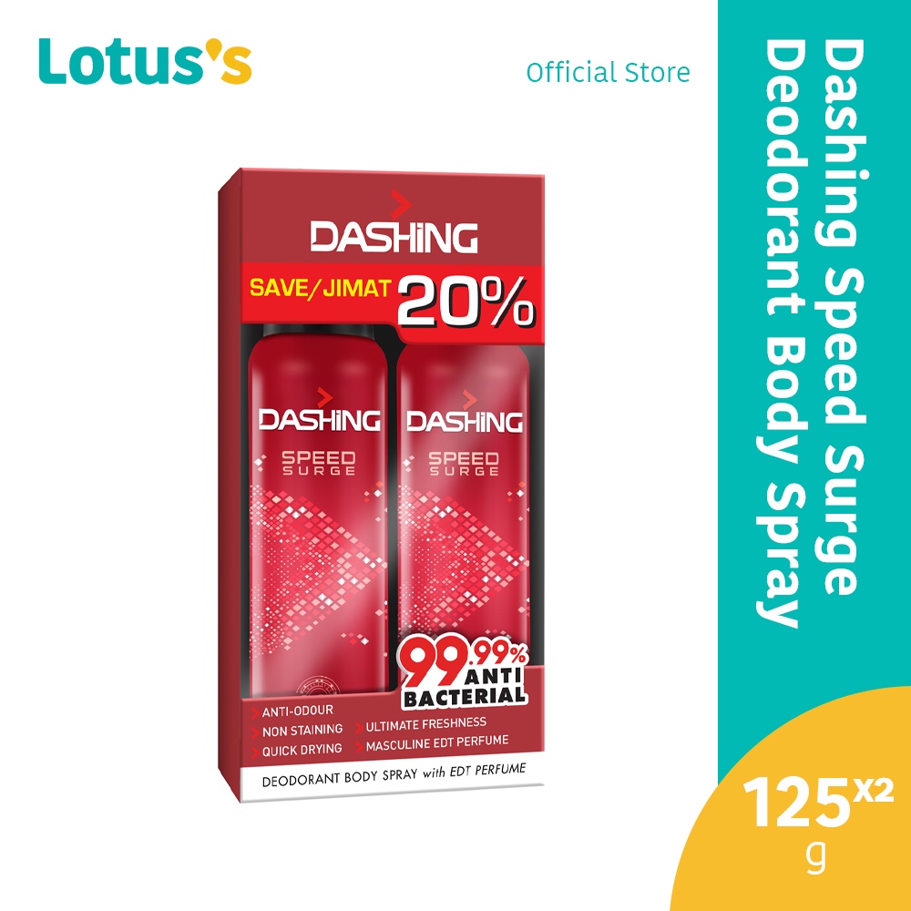 Dashing Speed Surge Deodorant Body Spray 2 x 125ml | Shopee Malaysia