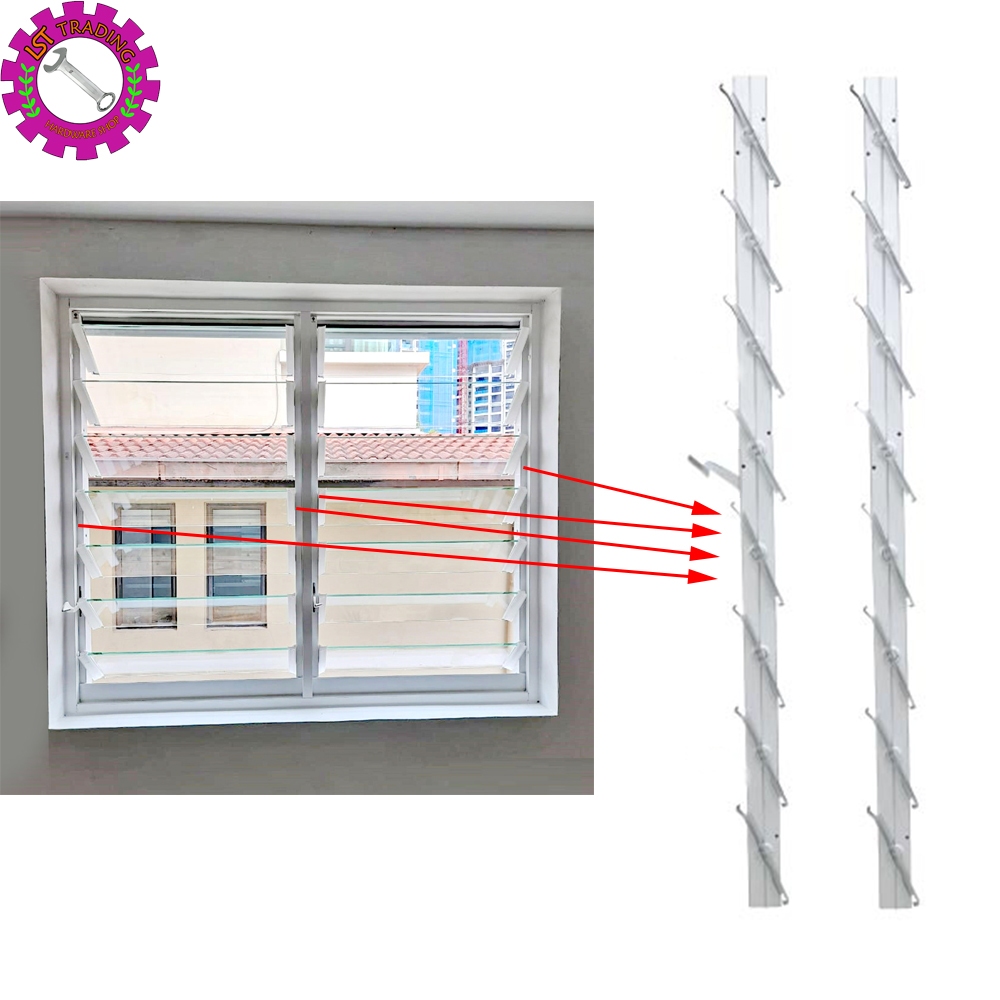 KING KONG WINDOW NACO LOUVRES 7D / 8D SINGLE SIDE OPENING / BESI TIANG ...
