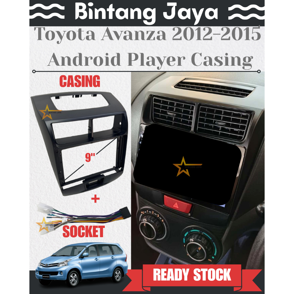 Android Player Casing 9" Toyota Avanza 2012-2015 (with/without Socket ...