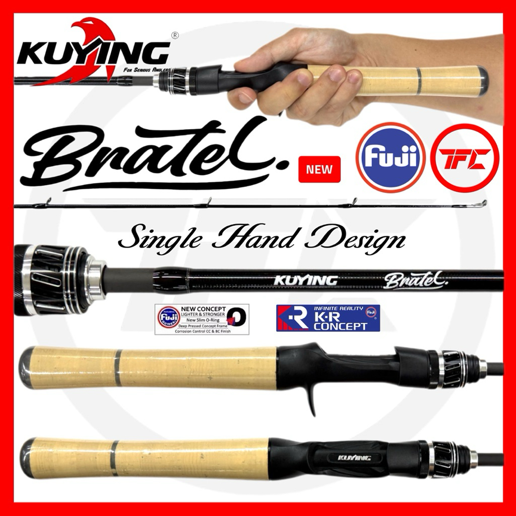 2025 KUYING BRATEL Single Hand 5’3”Baitcast Rod BC Baitcasting Casting ...
