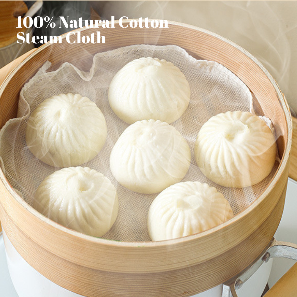 Steam Cloth 100% Pure Cotton Food Steam Fabric Non-stick Steamer Cloth ...