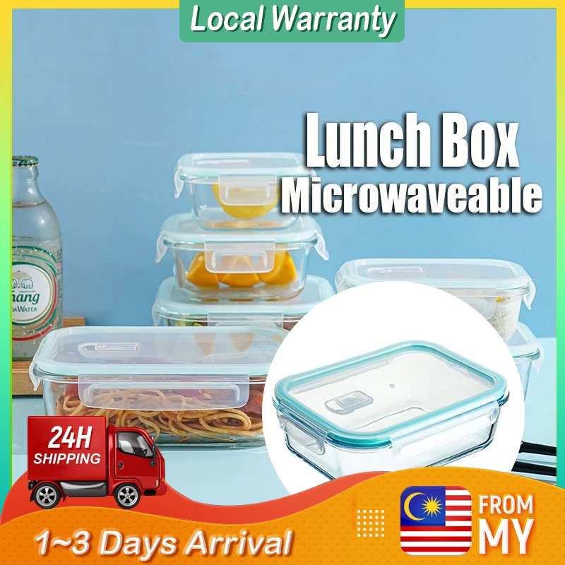 Rectangle Microwave Safe Glass Container Glass Food Storage Glass Lunch ...