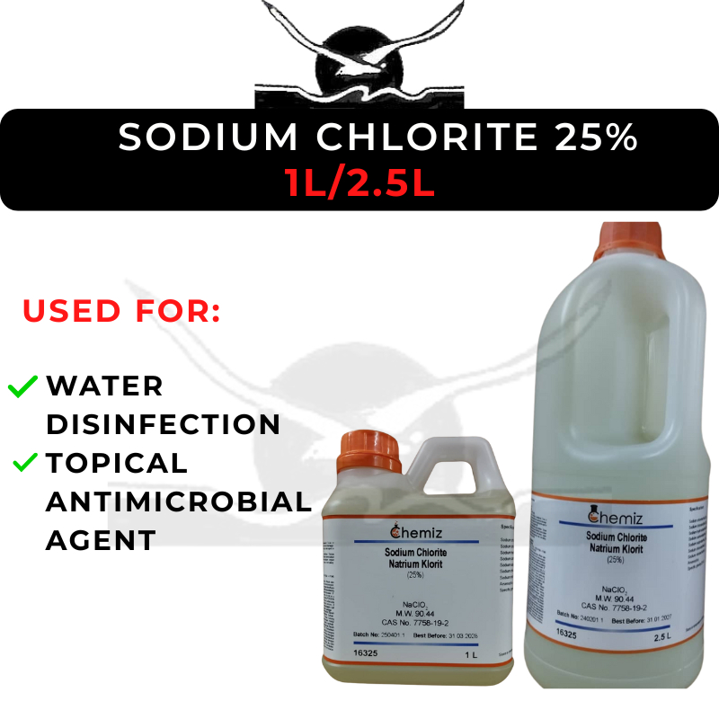 Sodium Chlorite 25% Solution (1L / 2.5L) for Water Disinfectant R&D Usage | Shopee Malaysia