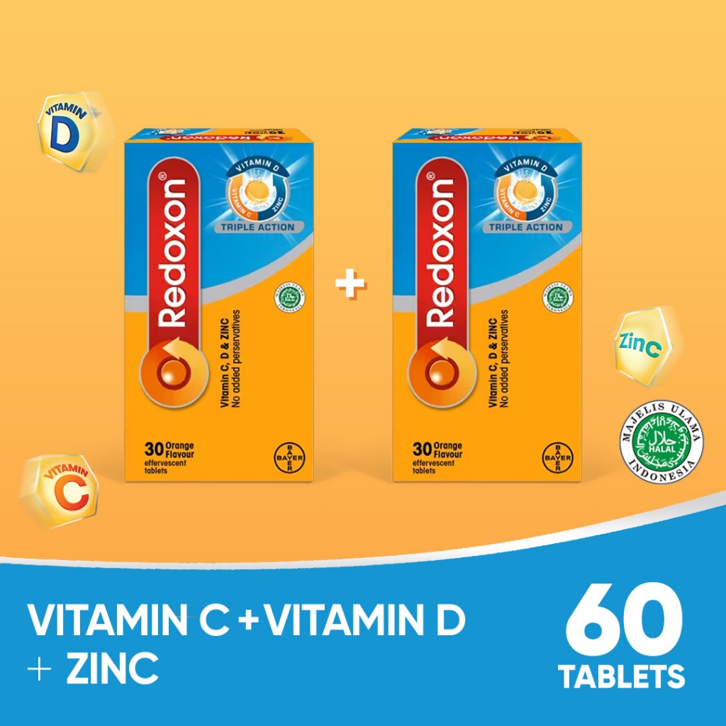 Redoxon Triple Action Effervescent Orange Tablets (2 x 30`s) | Shopee ...