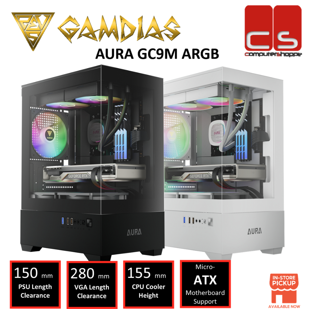 GAMDIAS AURA GC9M Micro-ATX Case With 3 ARGB FAN 120mm Fans Chasis ...