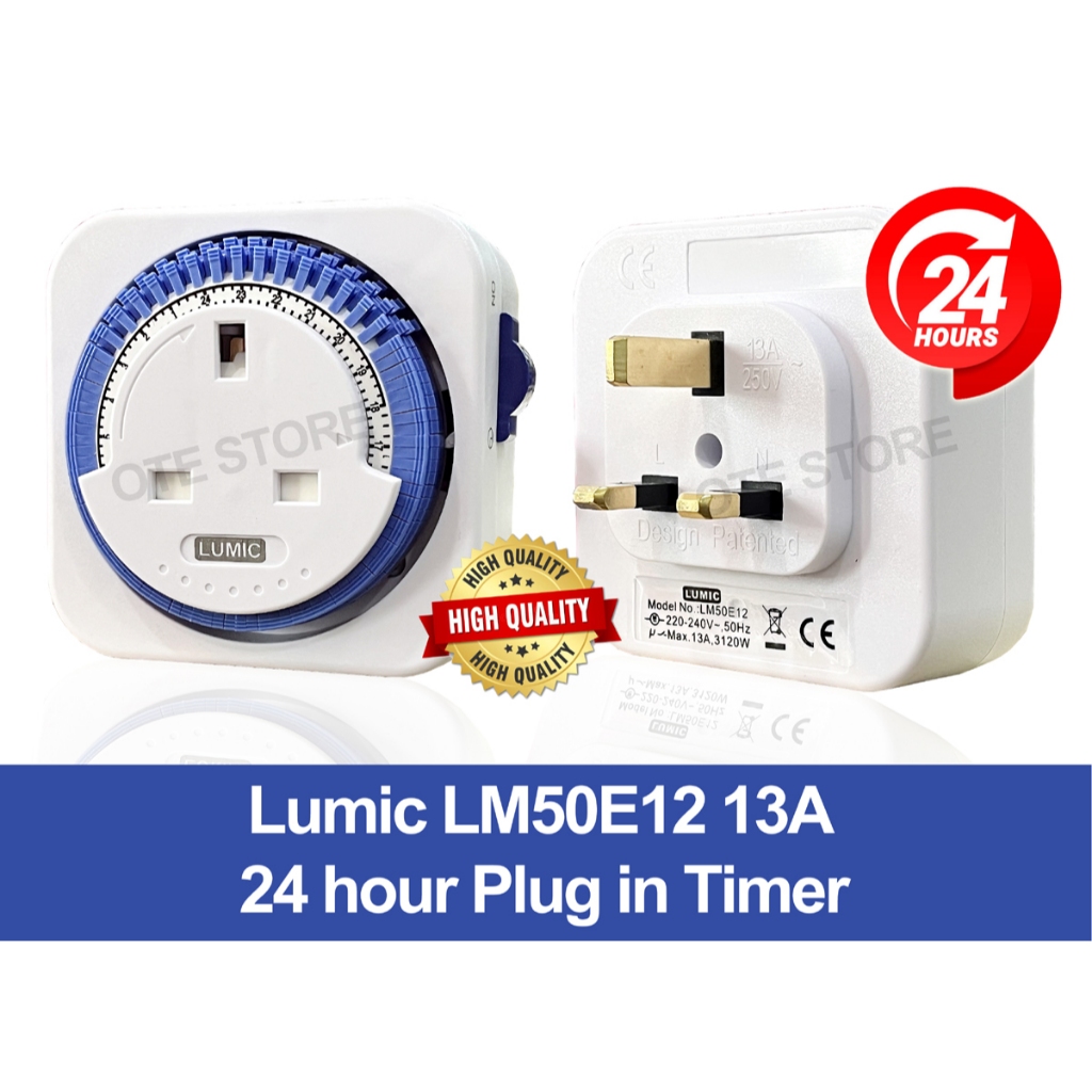 LUMIC LM50E12 13A ANALOGUE PLUG IN TIMER 24 HOURS | Shopee Malaysia