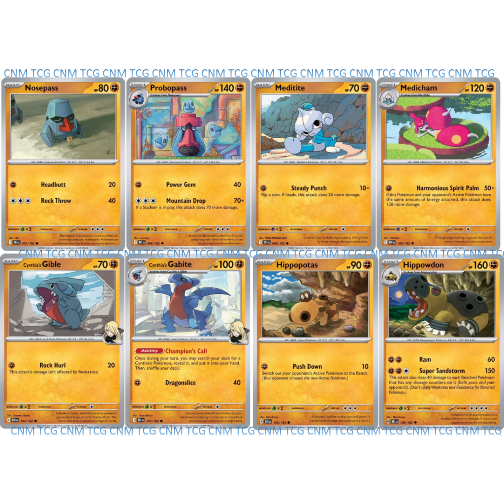 Nosepass / Probopass / Meditite / Medicham / Cynthia's Gible / Gabite ...