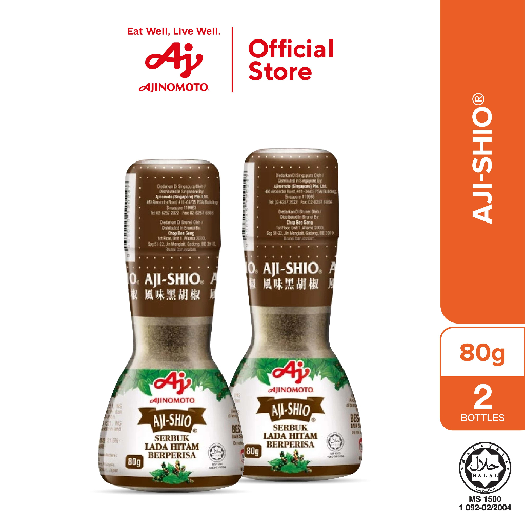 AJI-SHIO® Black Pepper Bottle (80g x 2 bottle) | Shopee Malaysia