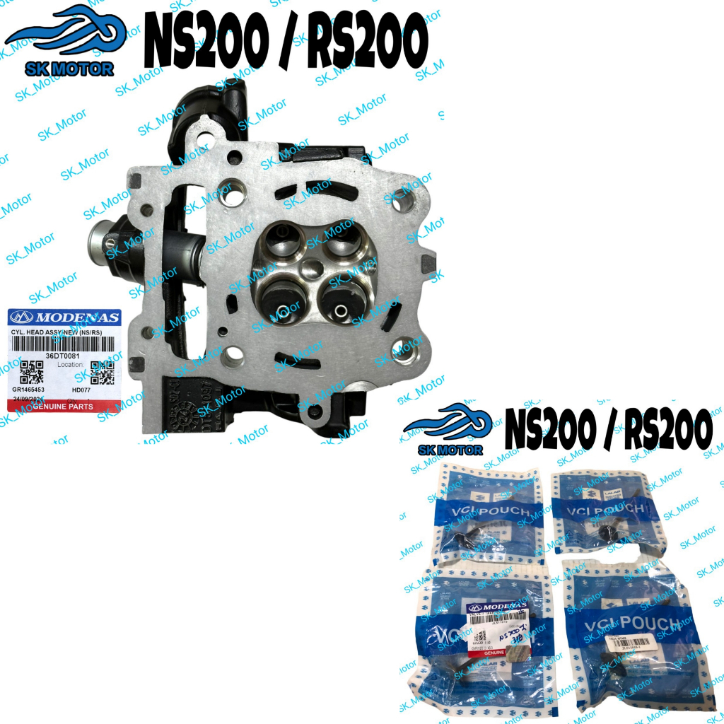 Modenas PULSAR RS 200 NS 200 Original Cylinder Head With Camshaft Cam ...