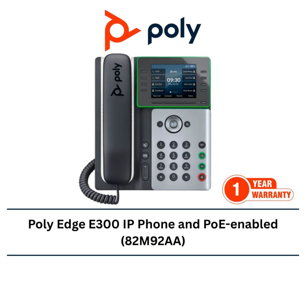 Poly Edge E300 IP Phone and PoE-enabled (82M92AA) | Shopee Malaysia