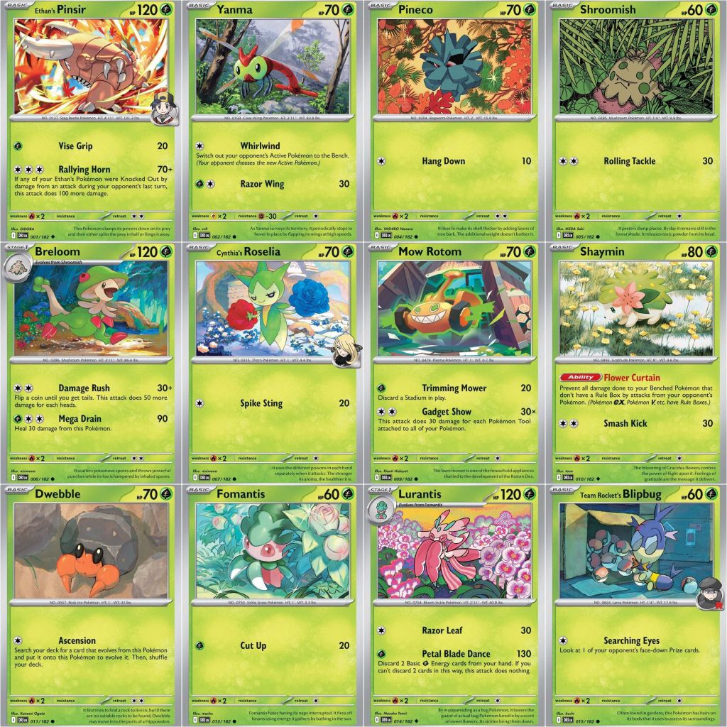 POKÉMON PTCG SV10 Destined Rivals Grass C,UC 001 002 004 005 006 007 009 010 011 013 014 015 016 ...