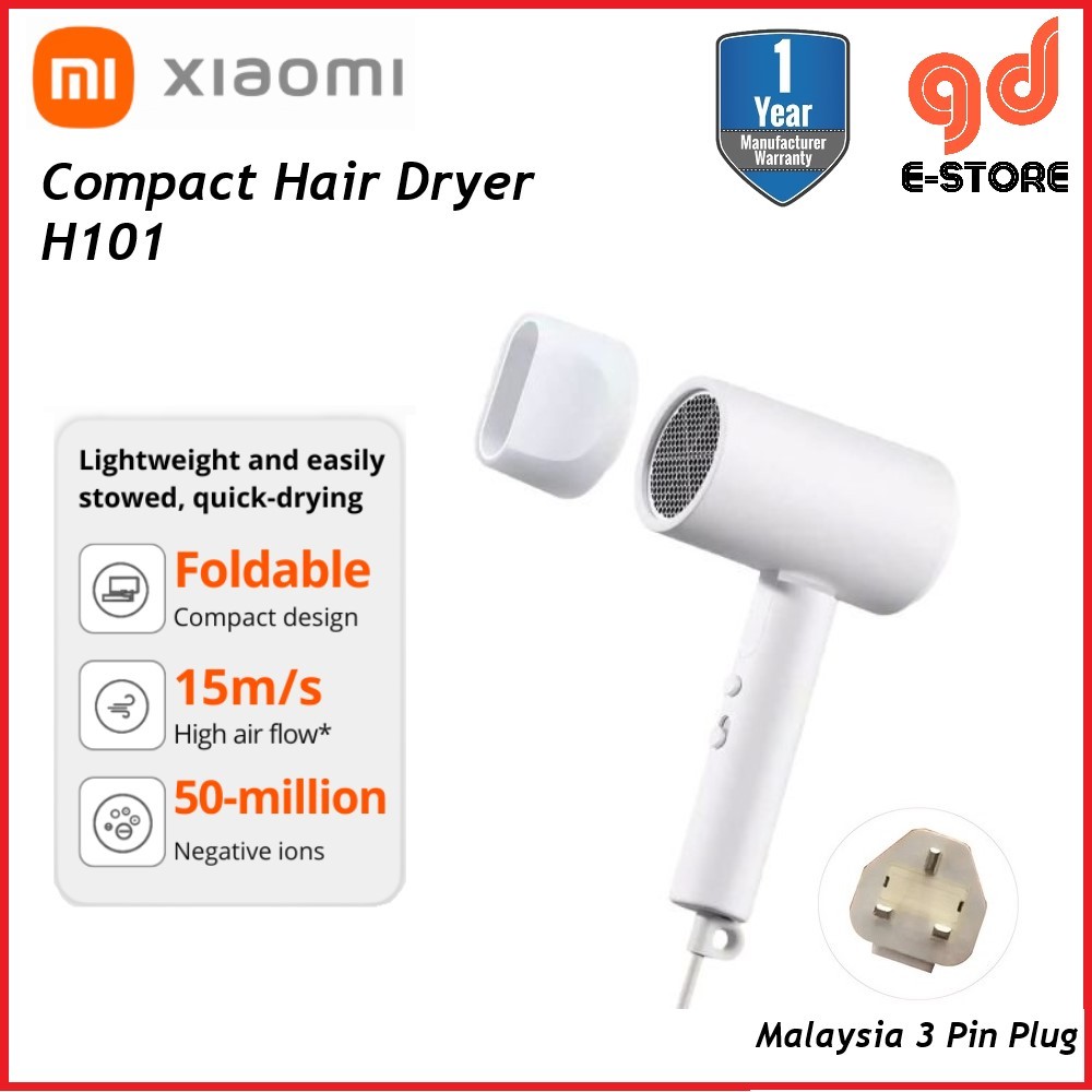 Xiaomi Compact Hair Dryer H101 | Foldable | Lightweight | Quick-Drying ...