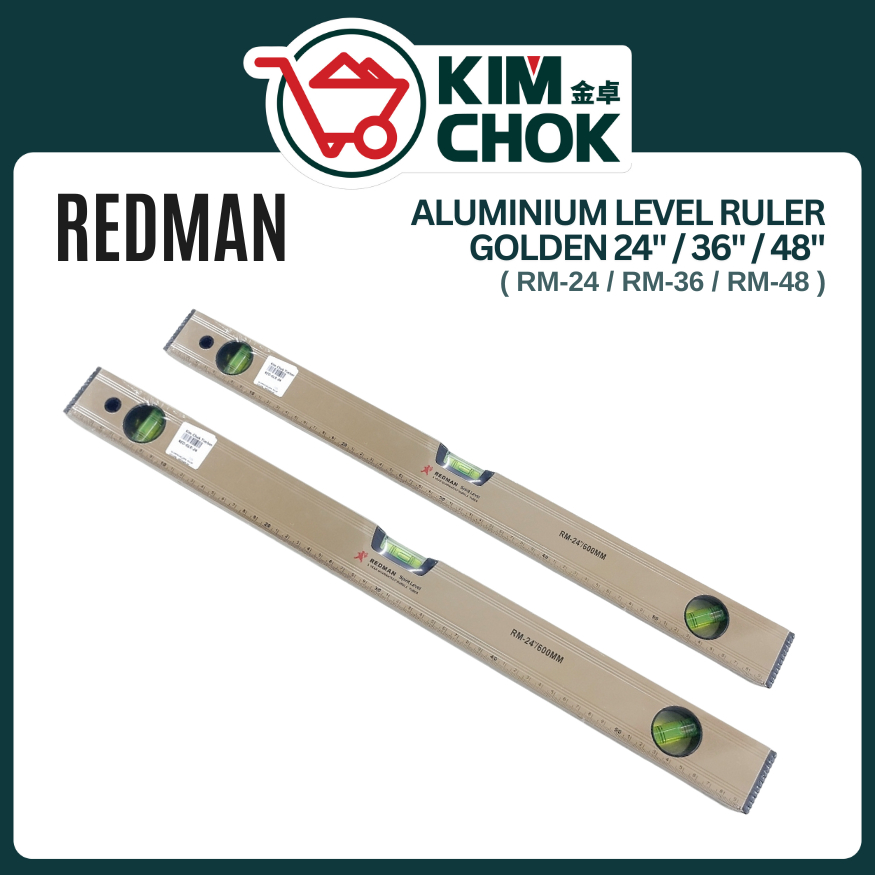 REDMAN Aluminium Level Ruler Golden RM-24 ( 24"600mm ) RM-36 ( 36"900mm ...