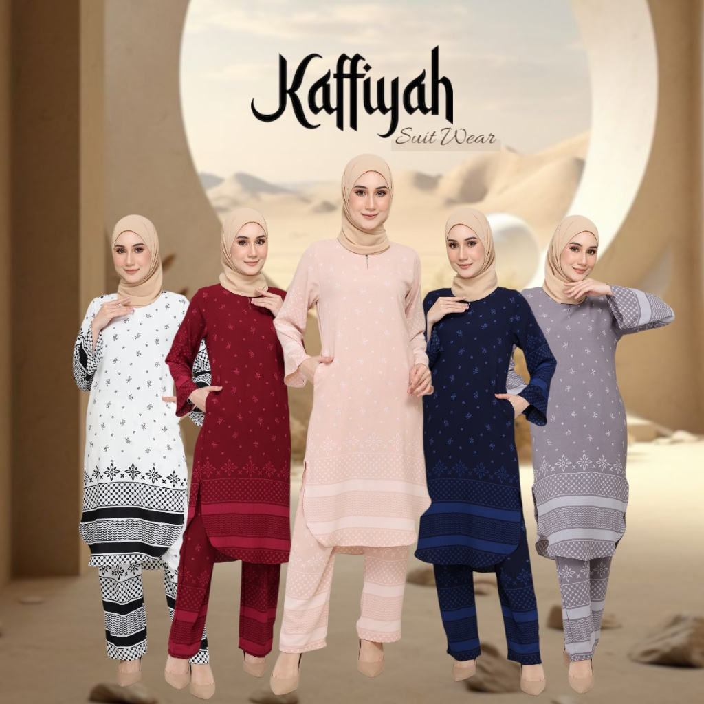 Kaffiyah Suit Muslim Fashion Kain CEY Printed(ironless) | Shopee Malaysia