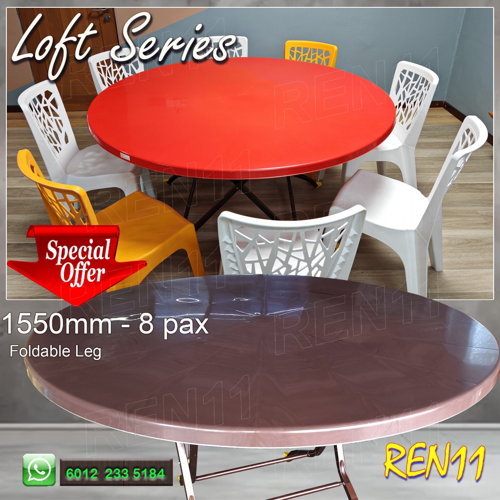 3V ROUND Plastic Table Foldable - Grad A Original with Logo - Klang ...