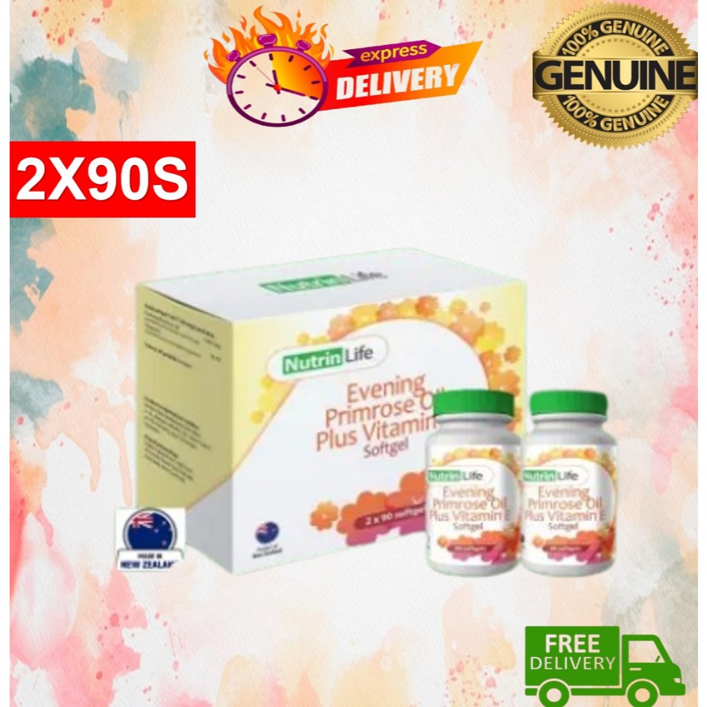 NUTRINLIFE Evening Primrose Oil Plus Vitamin E (EPO 1200mg) 2x90's ...