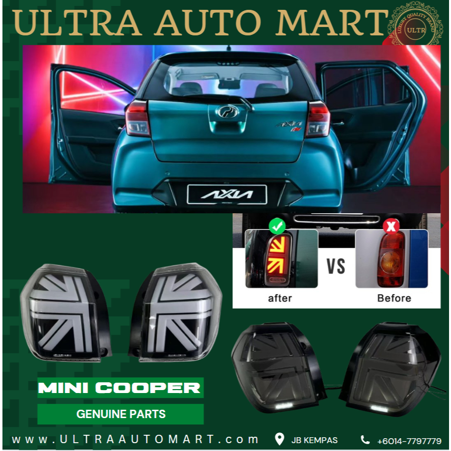 PERODUA AXIA 2023-2025 REAR BUMPER TAIL LAMP RUNNING SIGNAL BRAKE LIGHT ...