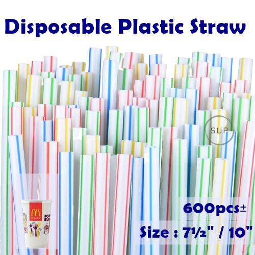 600pcs Disposable Plastic Straw / Drinking Straw / 7½ inch / 10 inch ...