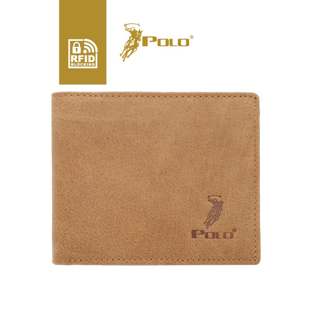 Polo RFID Full Grain Leather Bifold Wallet – Brown Men’s Wallet 1068 ...