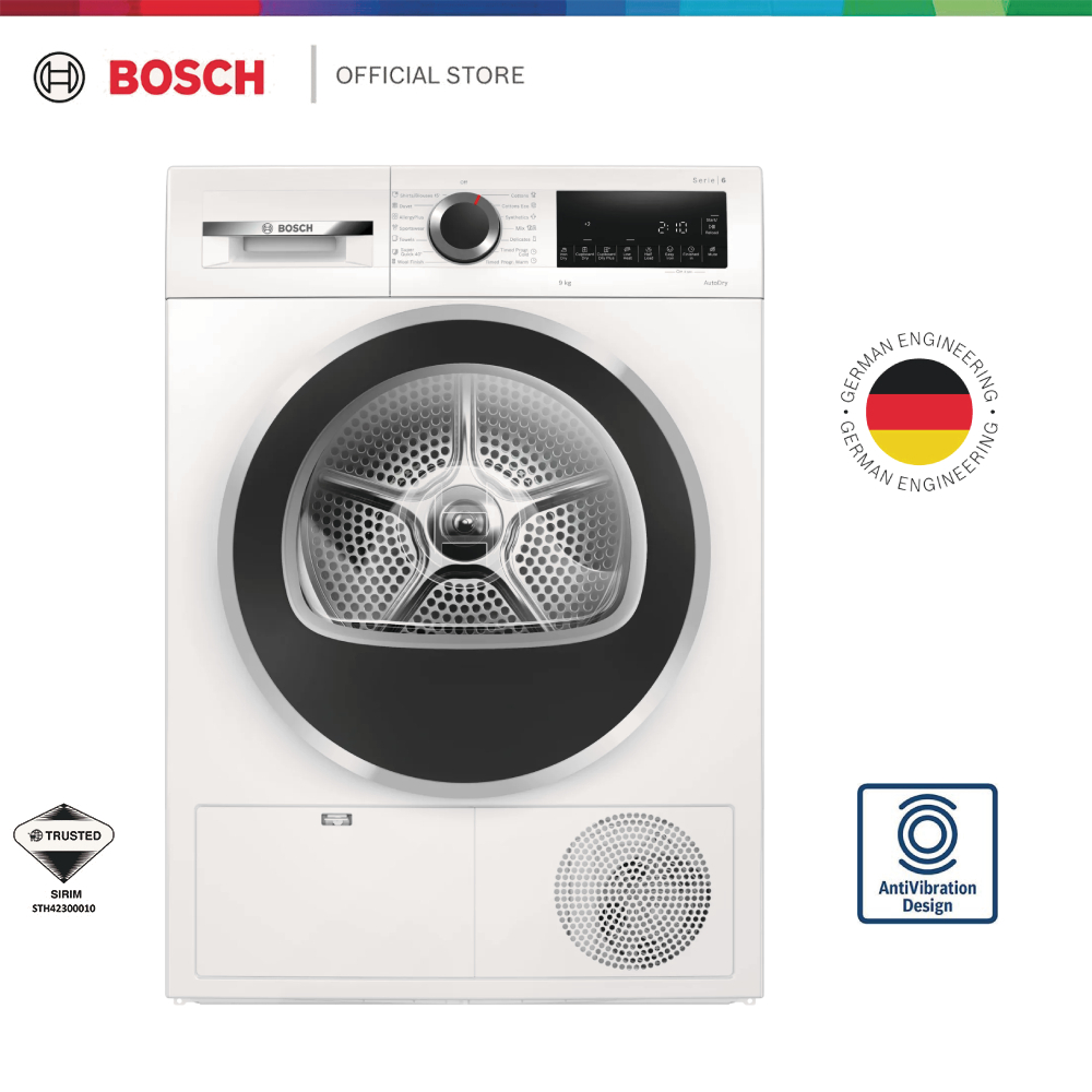 Bosch Series 6 9kg Condenser Dryer AntiVibration Technology ...