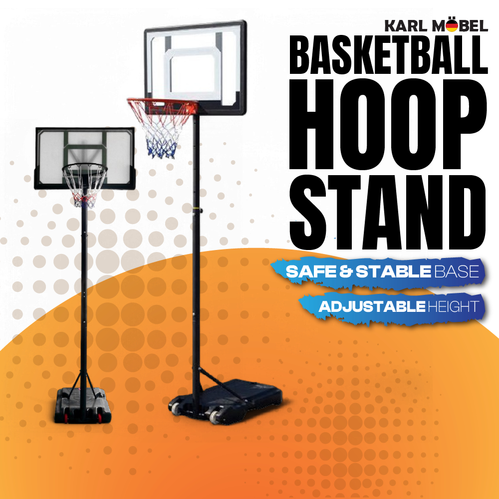 Basketball Hoop Stand Indoor Outdoor 1.5m - 2.1m Jaring bola keranjang ...