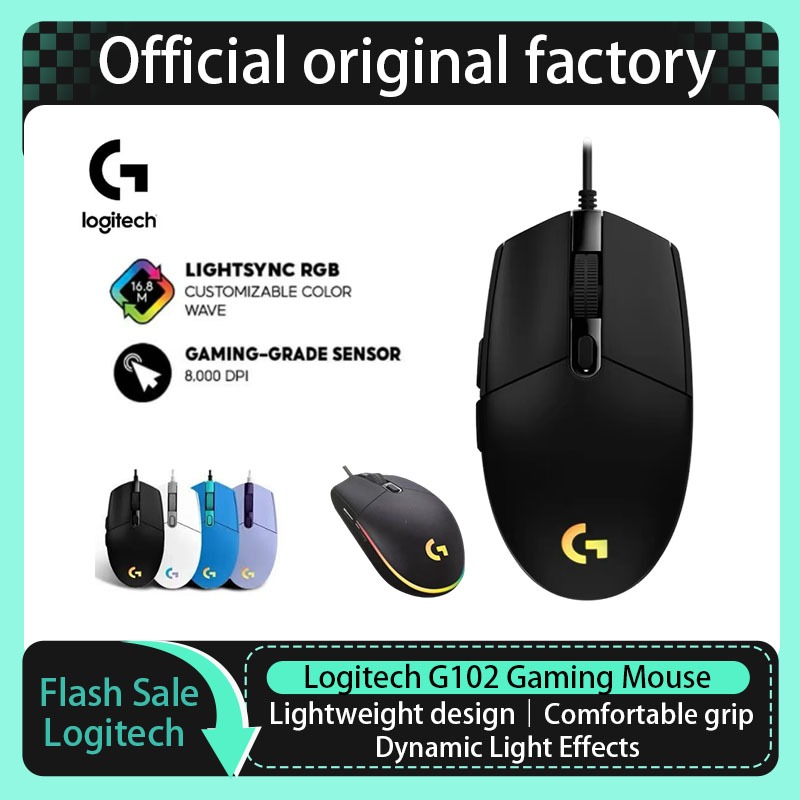 LOGITECH G102 Gaming Mouse with LIGHTSYNC RGB,Light Sync Gaming Wired Mouse, Gaming Grade Sensor ...