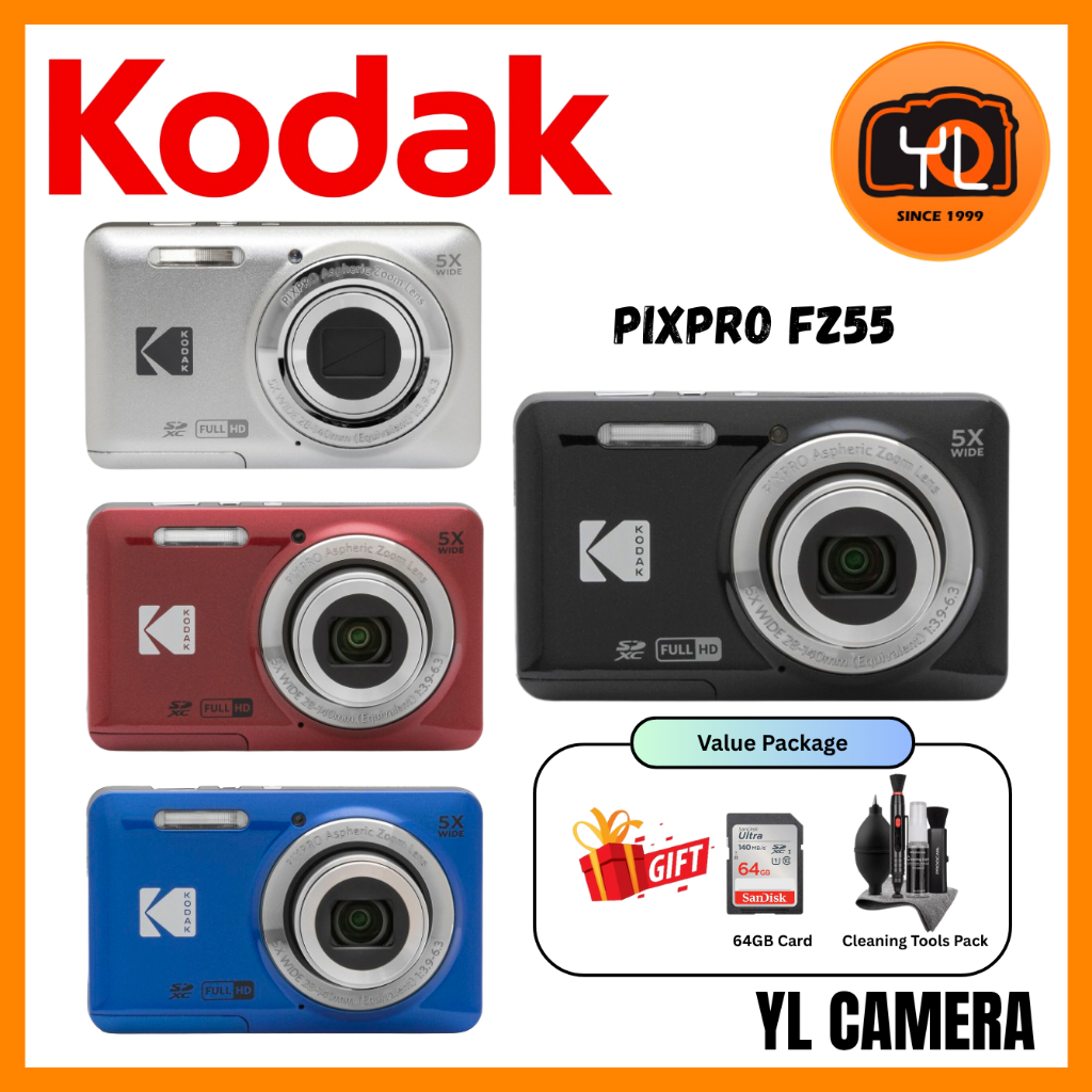 Kodak PIXPRO FZ55 Digital Camera | 16MP 1/2.3" CMOS Sensor | Full HD ...