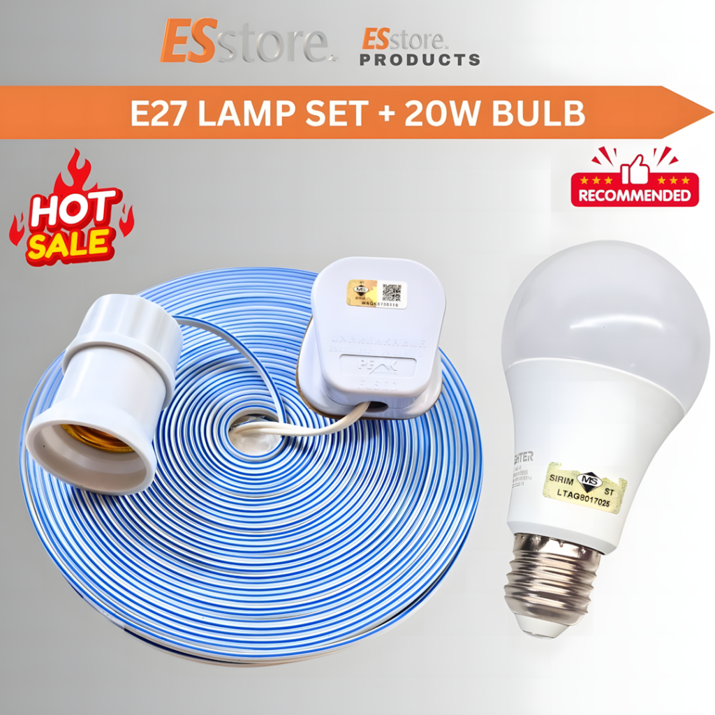 Lamp Set Cable and Plug Complete set Pasang Mentol Lampu Bulb Light ...
