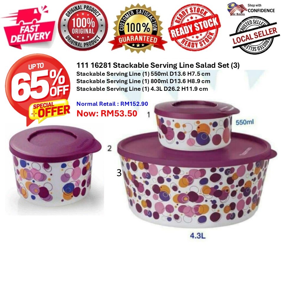 Tupperware Stackable Serving Line (3) 11116281 B14 | Shopee Malaysia