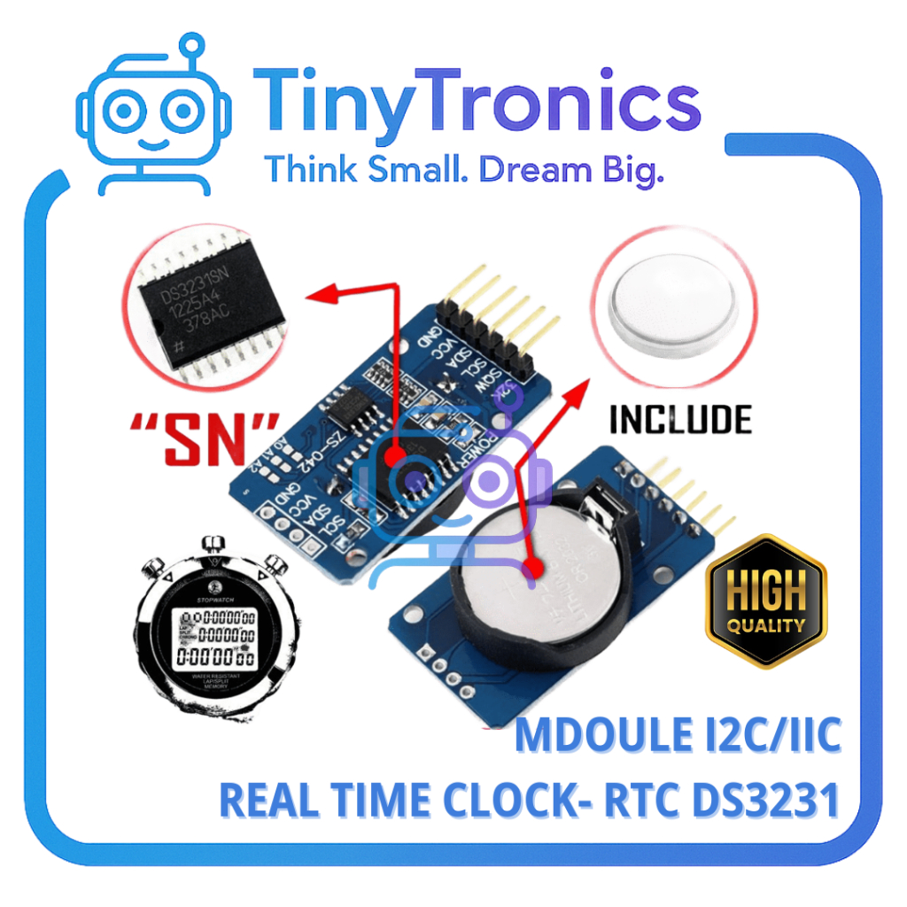 RTC DS3231 SERI SN REAL TIME CLOCK I2C + BATTERY MODULE MODUL DS3231SN | Shopee Malaysia