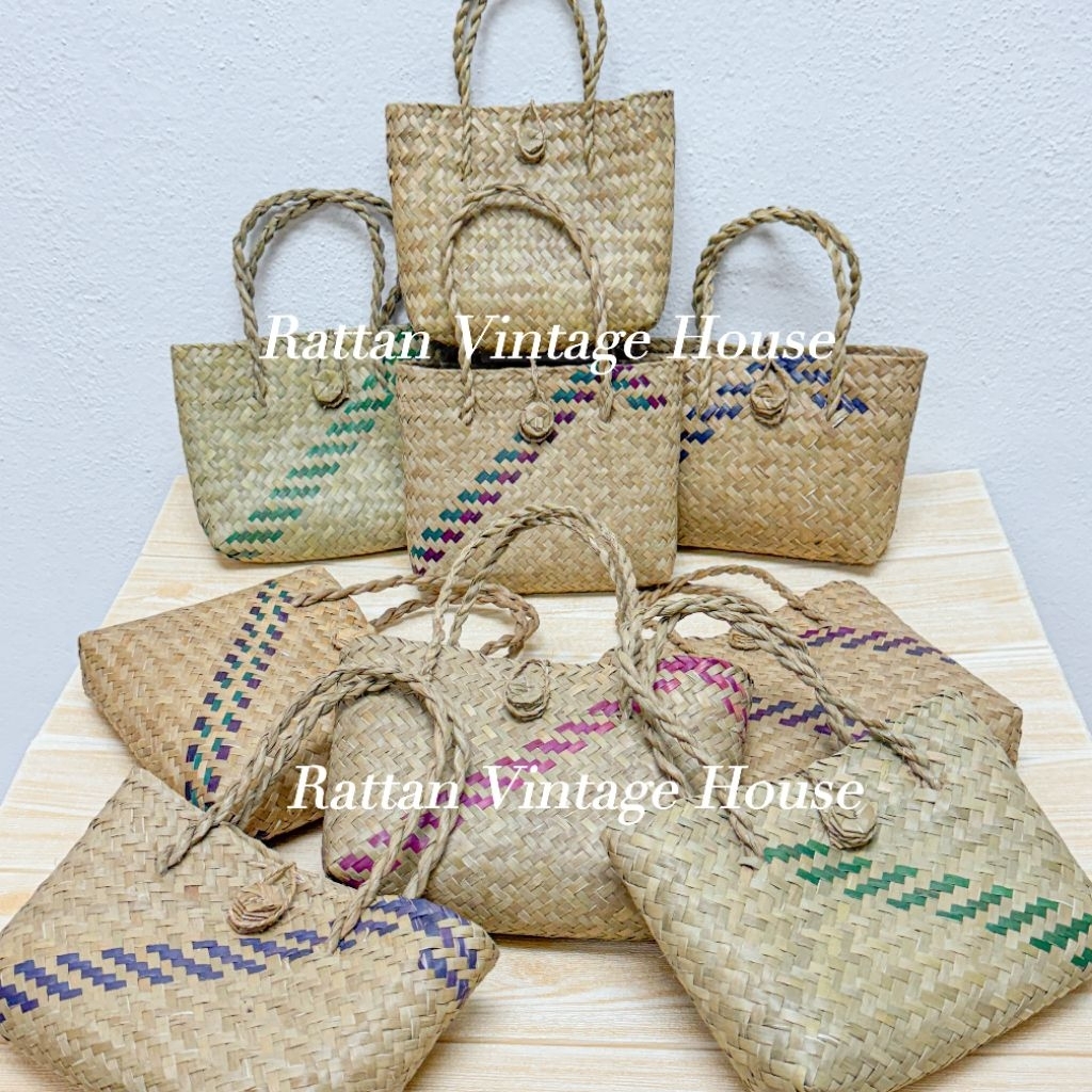 (Rattanvintage)🔥Small Beg Anyaman Mengkuang | Anyaman Pouch bag ...