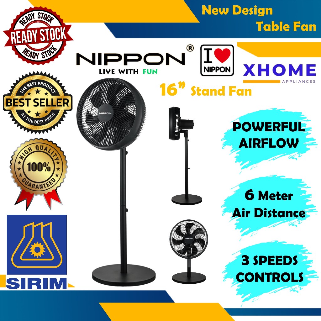 NIPPON Powerful Motor Table Fan Kipas Berdiri NTF-168BL | Shopee Malaysia