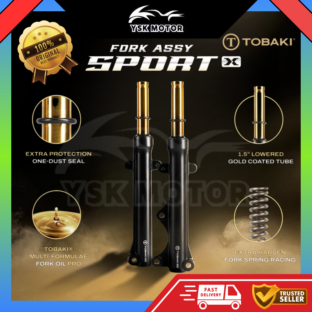 TOBAKI-X PNP Fork CUTTING STANDARD LOWERD 1.5INCH BLACK/GOLD Y15ZR ...