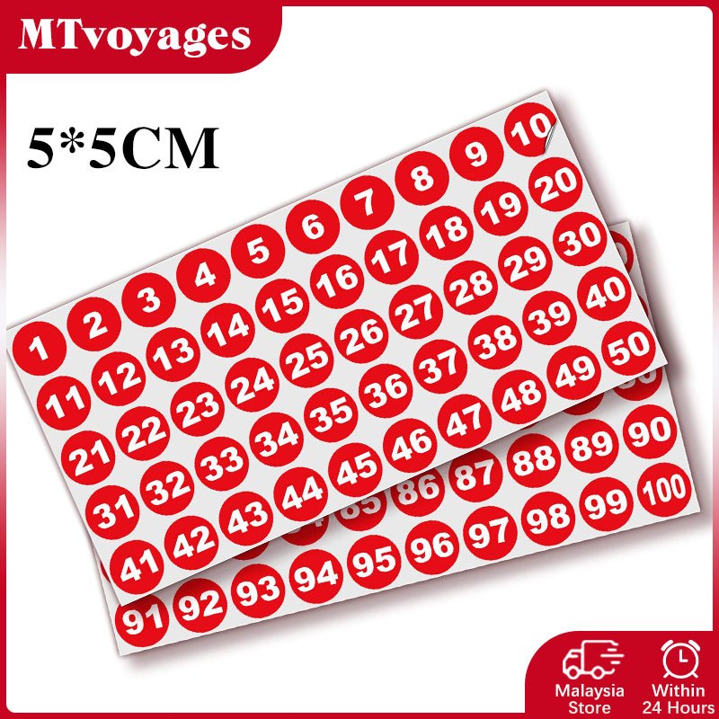 5*5CM 30Pcs Waterproof Number Number Sticker Table Number Stickers Self ...