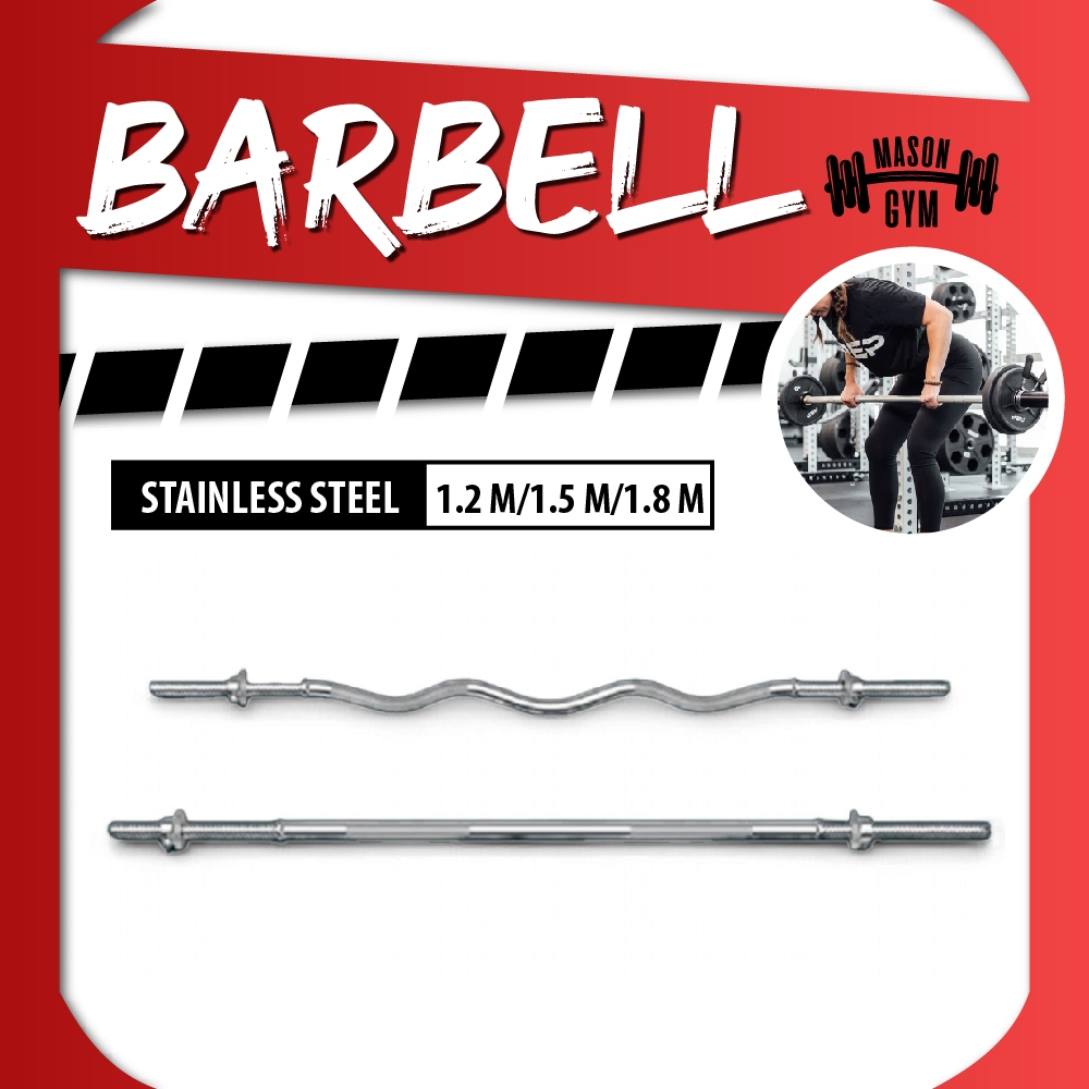 Barbell Standard Straight & EZ Bar Home Gym Fitness Equipment Straight ...