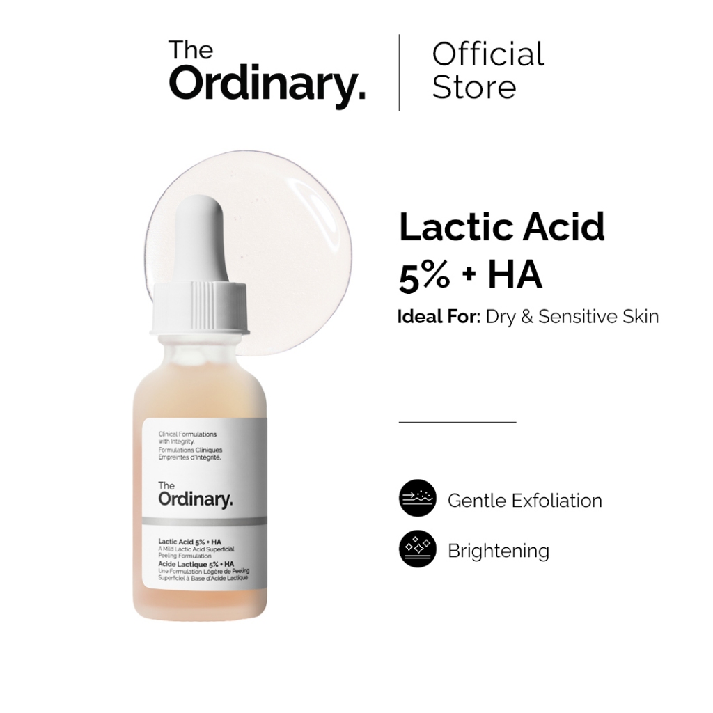 The Ordinary Lactic Acid 5% + HA - 30mL | Exfoliating Serum, Smooth ...